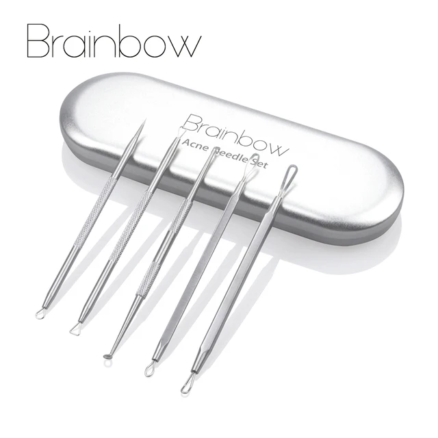 Brainbow 5piece/Box Acne Removal Needle Face Pore Spot Cleaner Skin ...