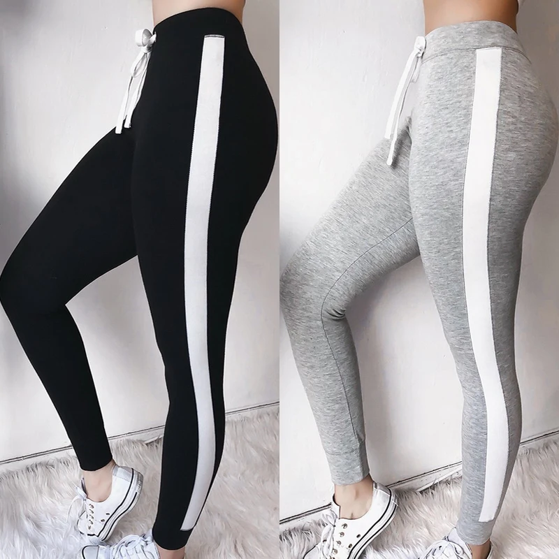 Fittoo High Waist Leggings Trousers Women Drawstring Waist Skinny Pants