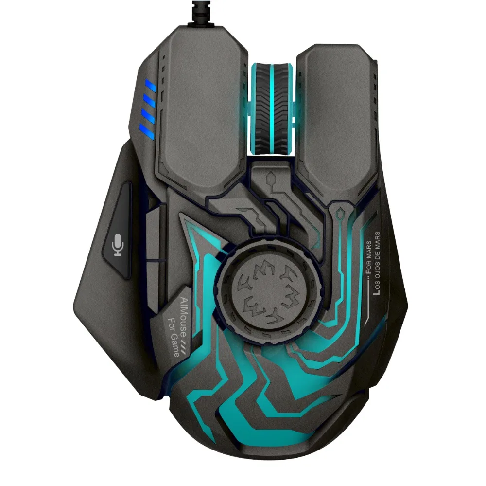 2018 new USB2.0 5000DPI Wired game mouse Support voice macrodefinition ...