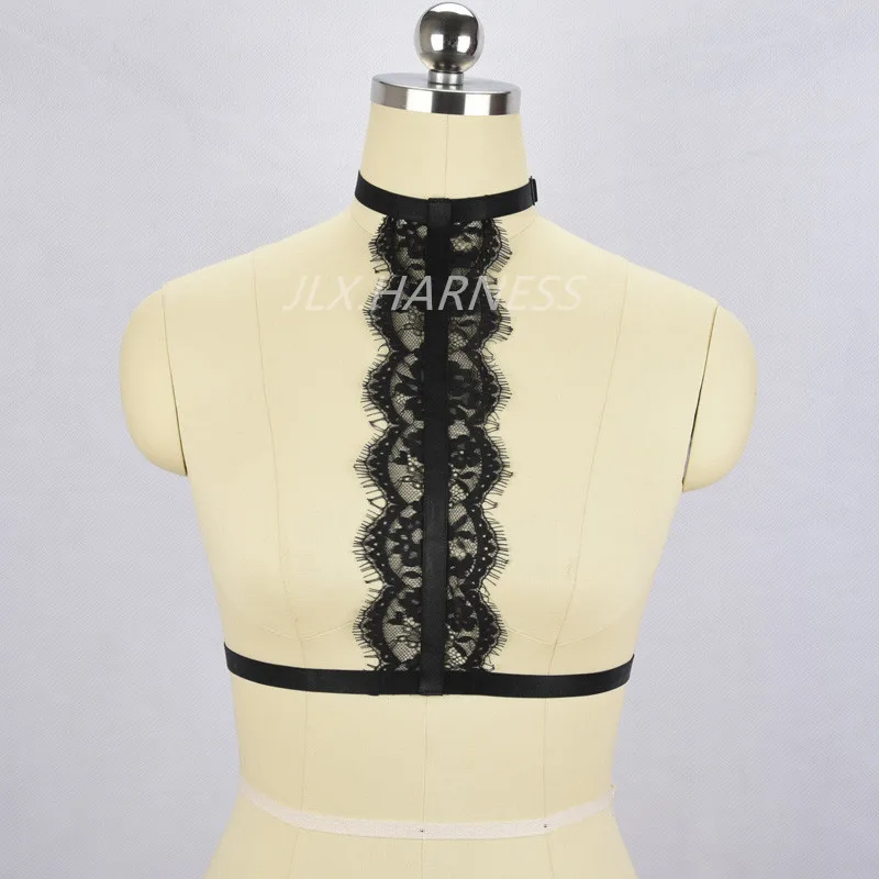 Pastel Goth Ultra-thin Transparent Mesh Chest Strap Bust Body Harness ...