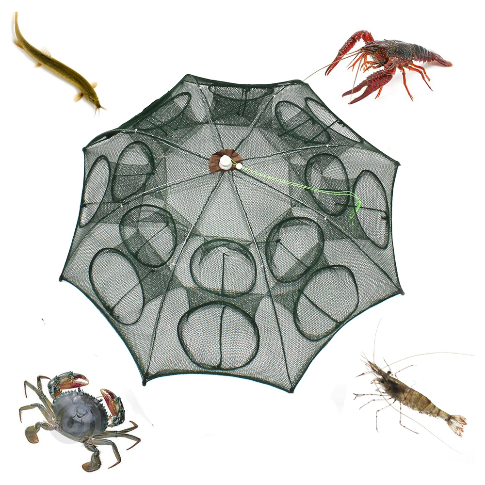 Shaddock red de pesca plegable, jaula de nailon para camarones, trampa ...