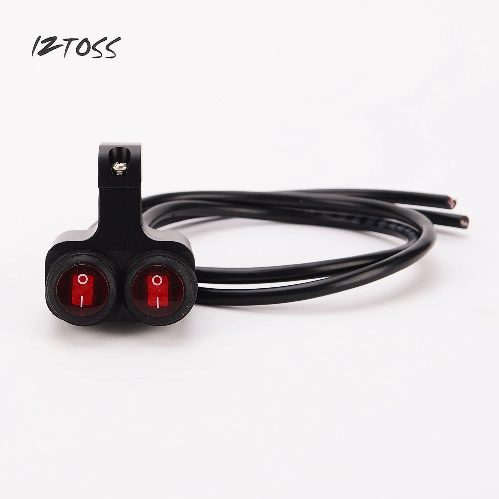 IZTOSS 12v/16A Motorcycle CNC Aluminum Alloy Switch Waterproof 22mm 2 ...