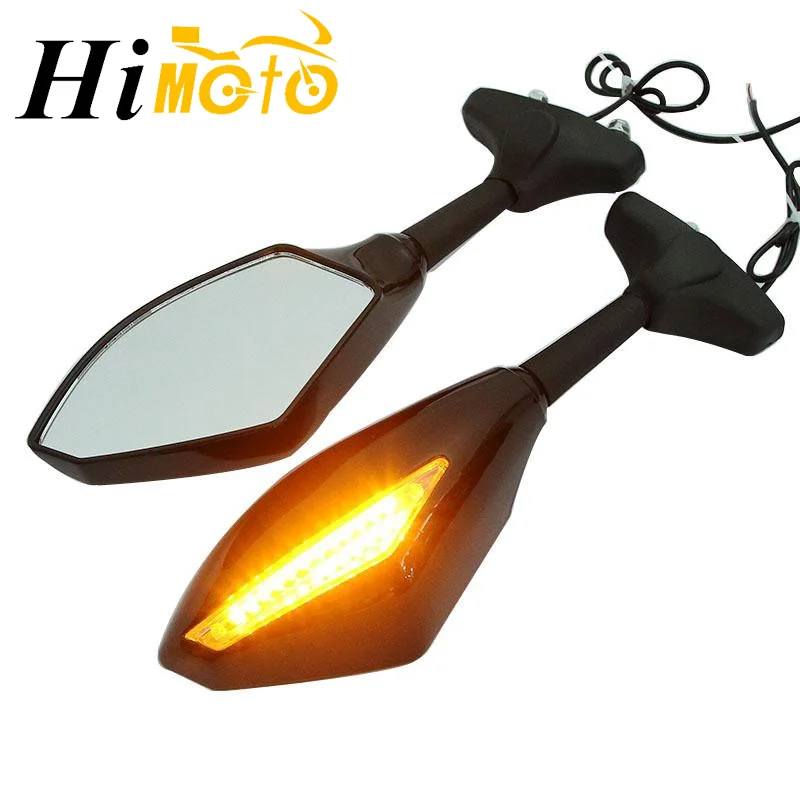 Integrated LED Turn Signal Rear View Mirror For Kawasaki ZX6R/636/6RR ...