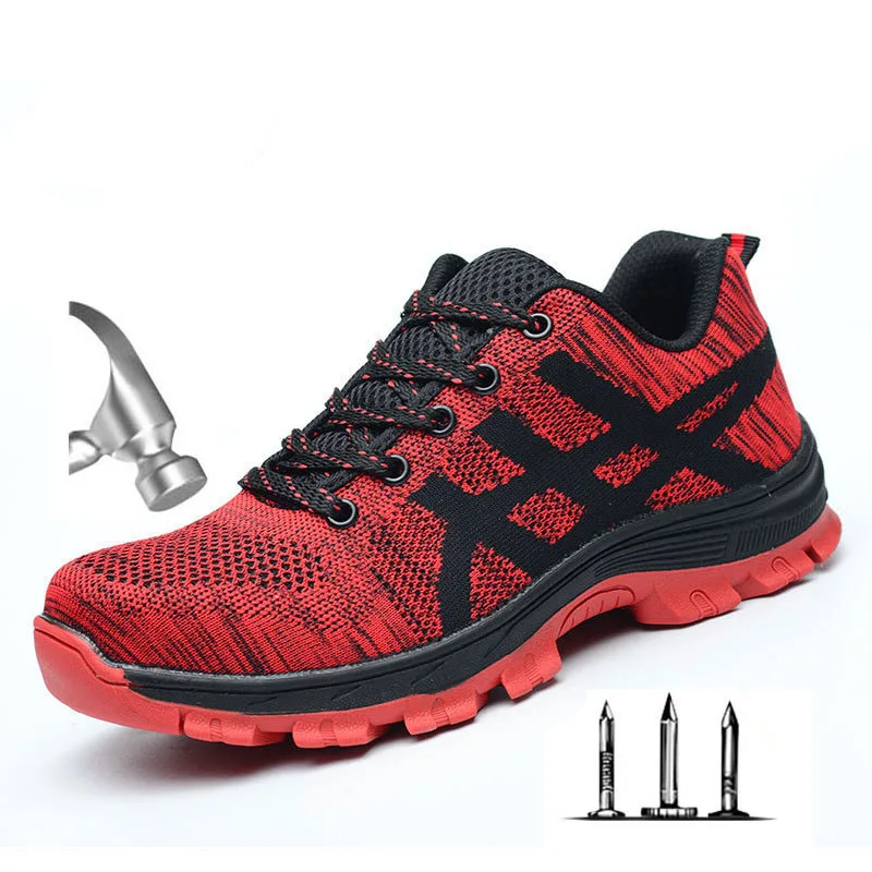 Men's Outdoor Breathable Mesh Anti slip Steel Toe Anti Smash Protective ...