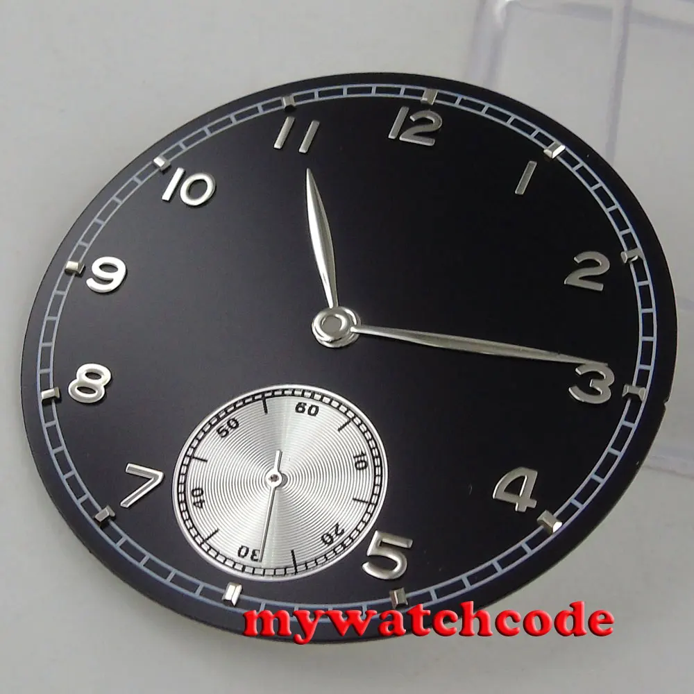 38.9mm parnis black dial hands fit eta 6498 seagull 3620 movement Watch ...