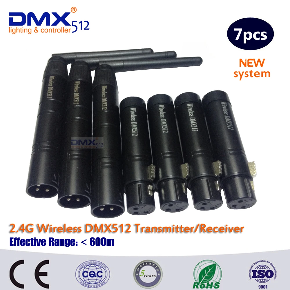Colornie Hot sale 7pcs/lot Wireless DMX plug 2.4G wireless dmx ...