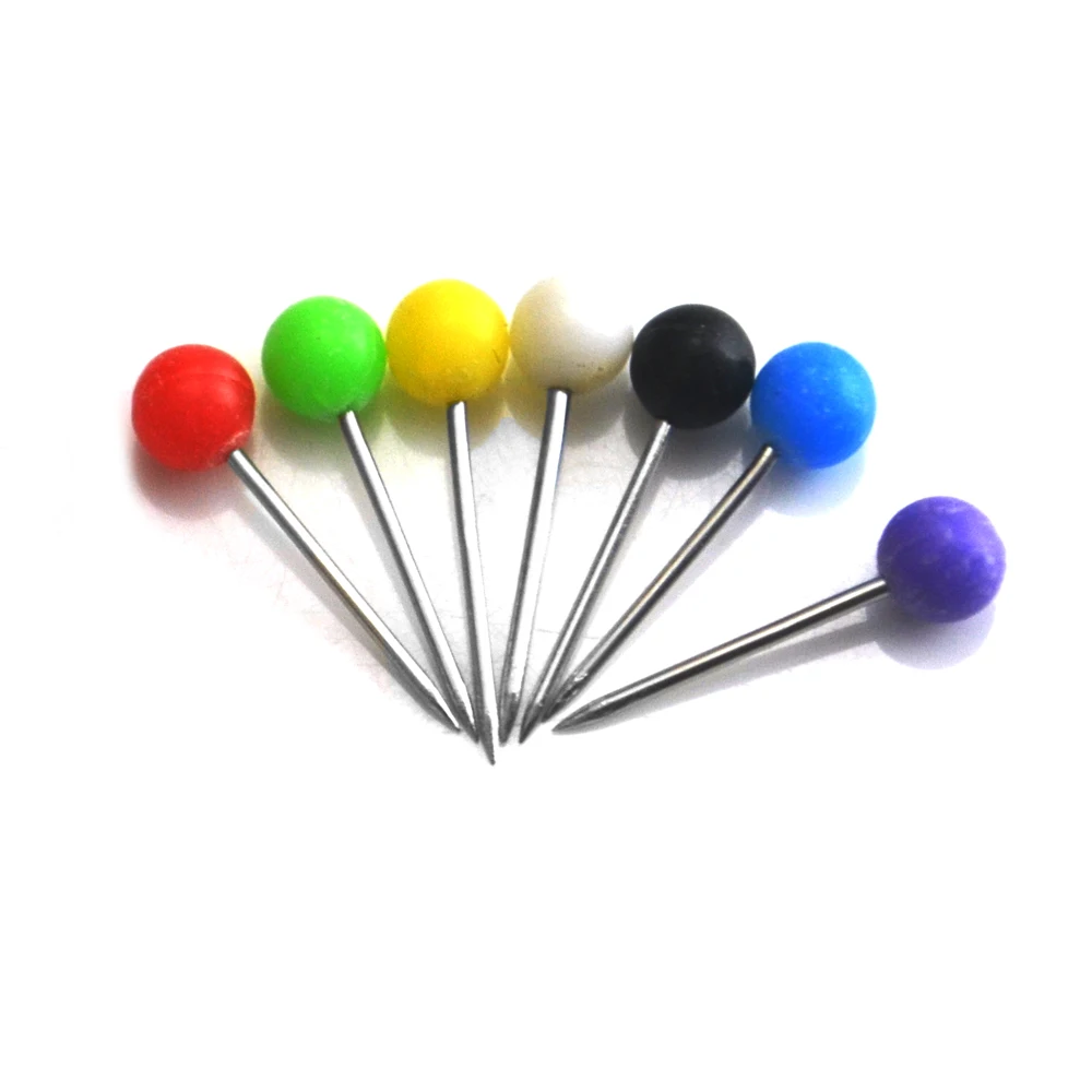 50PCS/Bag Colorful Plastic Fishing Pin Position Mark Bead Needle Pin ...