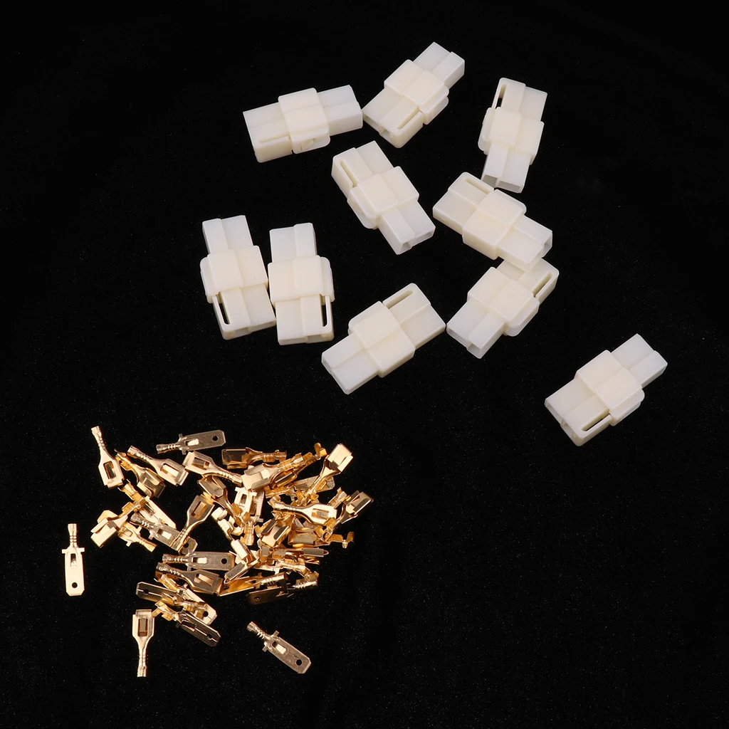 10 Kits Car Male Female 2 Way Pin 6.3mm Locking Connectors Plug and ...
