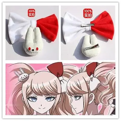Dangan Ronpa Danganronpa Junko Enoshima Cosplay Bow Rabbit Hair Clip ...