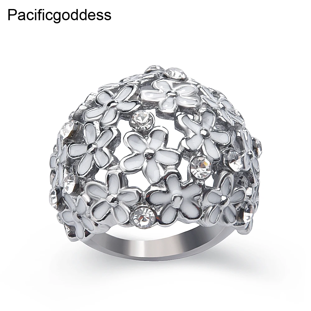 Anillos-de-flores-blancas-m-ltiples-con-circonita-fina-joyer-a-de-acero ...