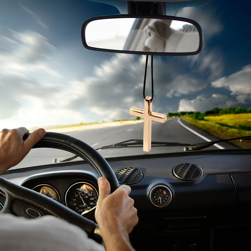 Christian Metal Cross Decoration Jesus Religious Pendant Car Rearview ...