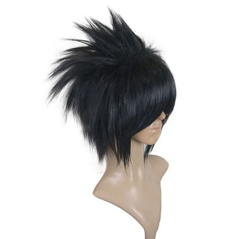 Uchiha Sasuke Wigs Black Short Straight Shaggy Layered Synthetic ...