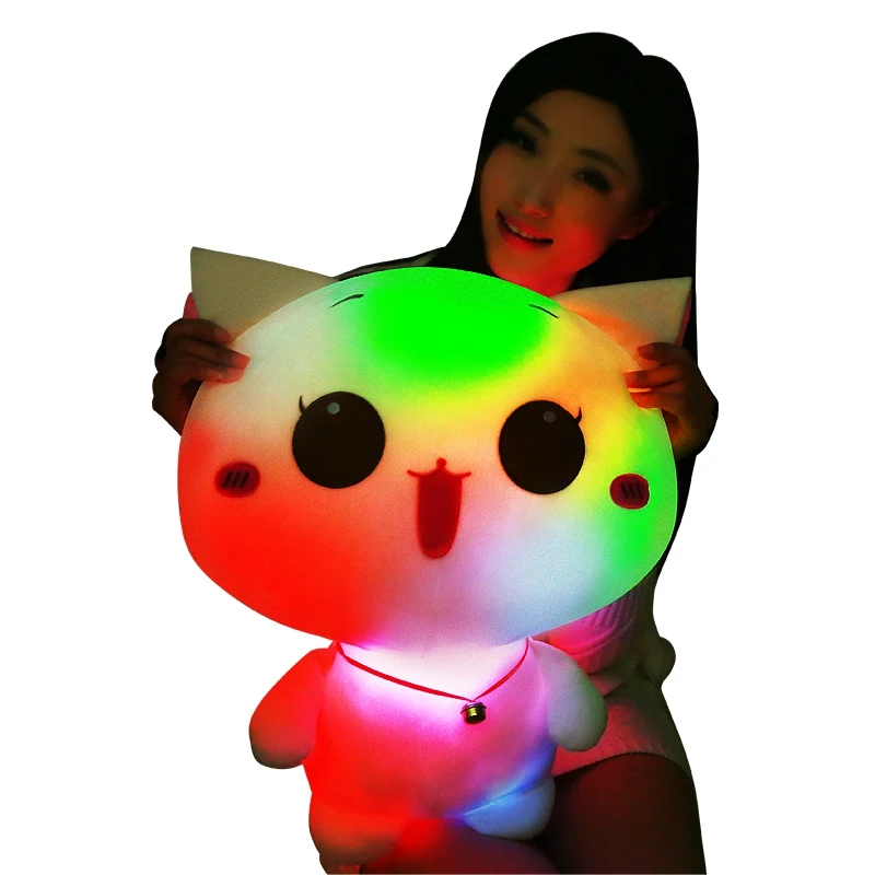50cm LED Glowing Cat Plush Toy Big Size Flashing LED Light Cat Toy ...