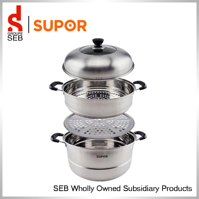 Supor Visível Tampa de Aço Inoxidável de Dupla Camada Steamer ...