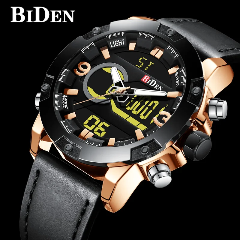 BIDEN Men Watch Top Brand Luxury Military Male Clock Digital Quartz LED ...