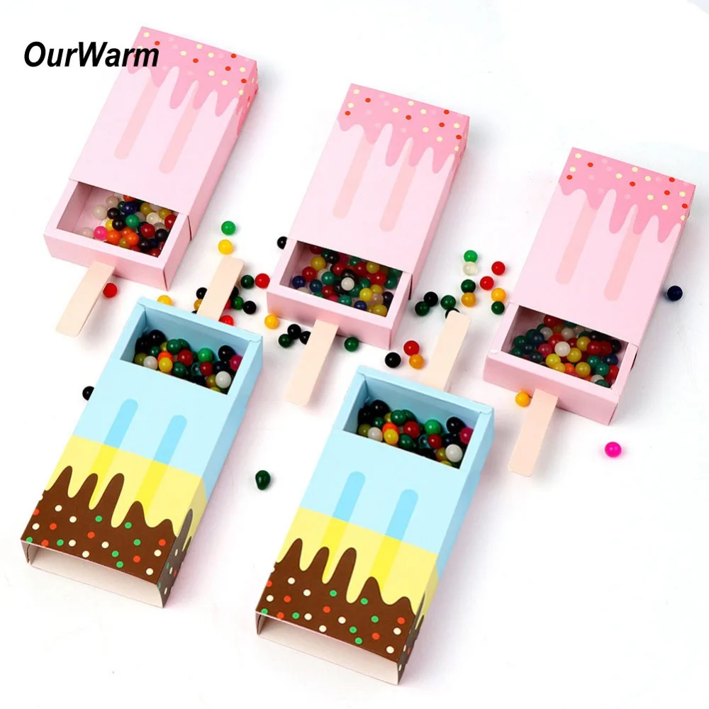 OurWarm 10Pcs DIY Ice Cream Gift Box Kids Party Favor Boxes Cartoon ...