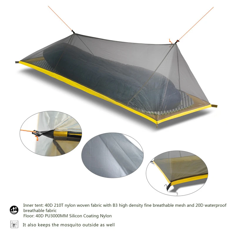 230G Ultralight Inner Tent Mesh Tent Outdoor Camping Tent Backpacking ...