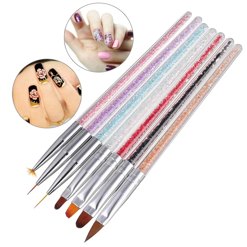 1pc Nail art Pinsel Strass Diamant Stift Metall Acryl Griff Carving ...