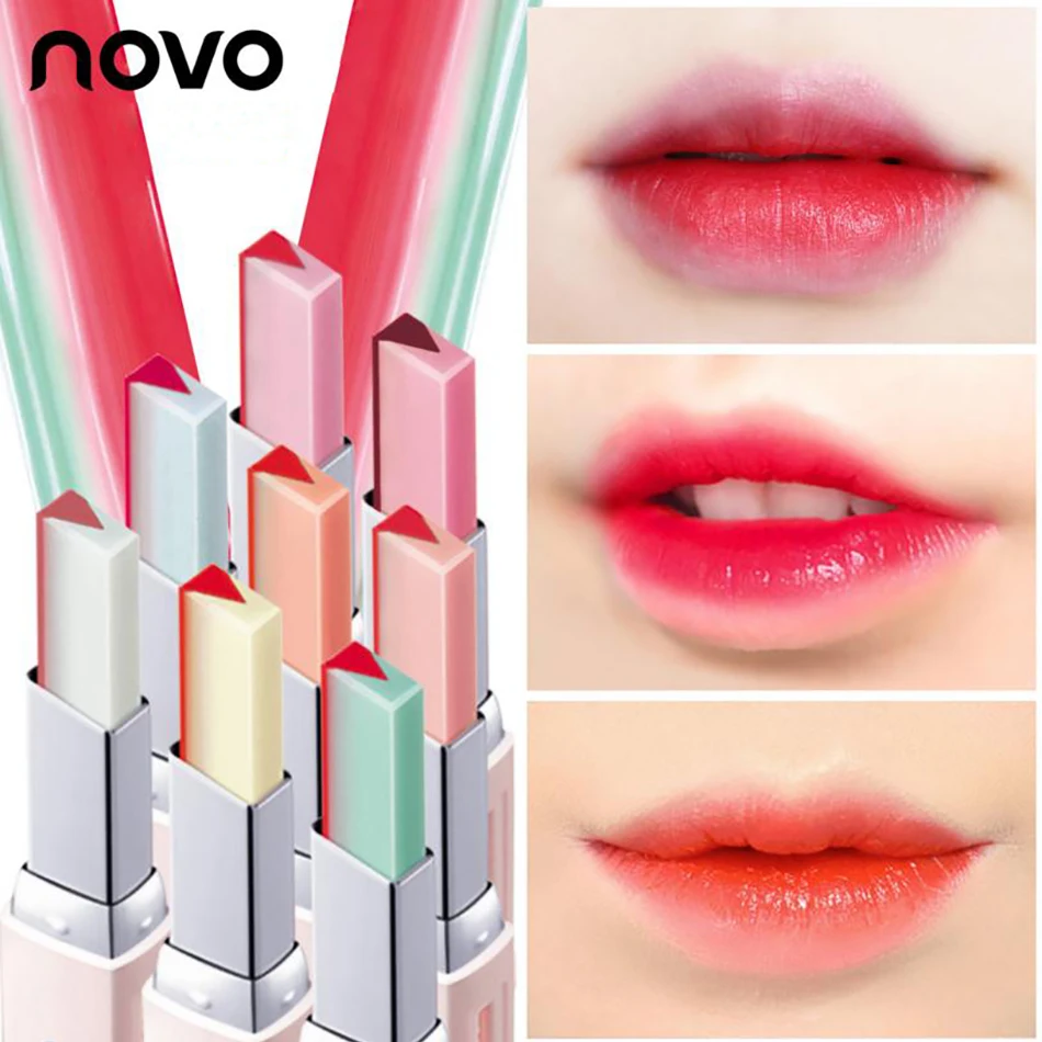 Novo labios cosmética kit gradient dos tonos Pintalabios labiales mate ...