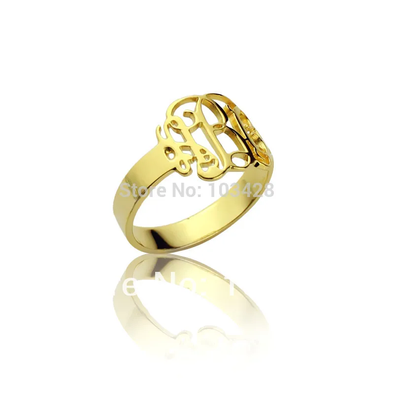Aliexpress.com : Buy AILIN Personal Monogram 3 Initial Ring Cut Script ...