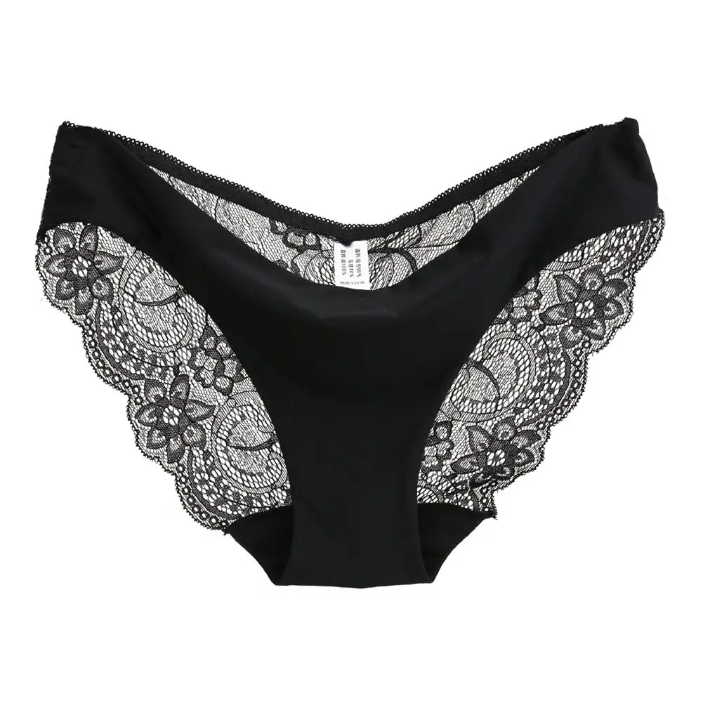 Women Fashion Nylon Lace Silk Seamless Underwear Female Breathable Sexy