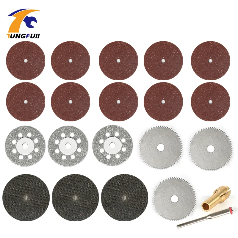 Tungfull Dremel Accessories 21pcs Diamond Saw Blade Silver Woodworking ...