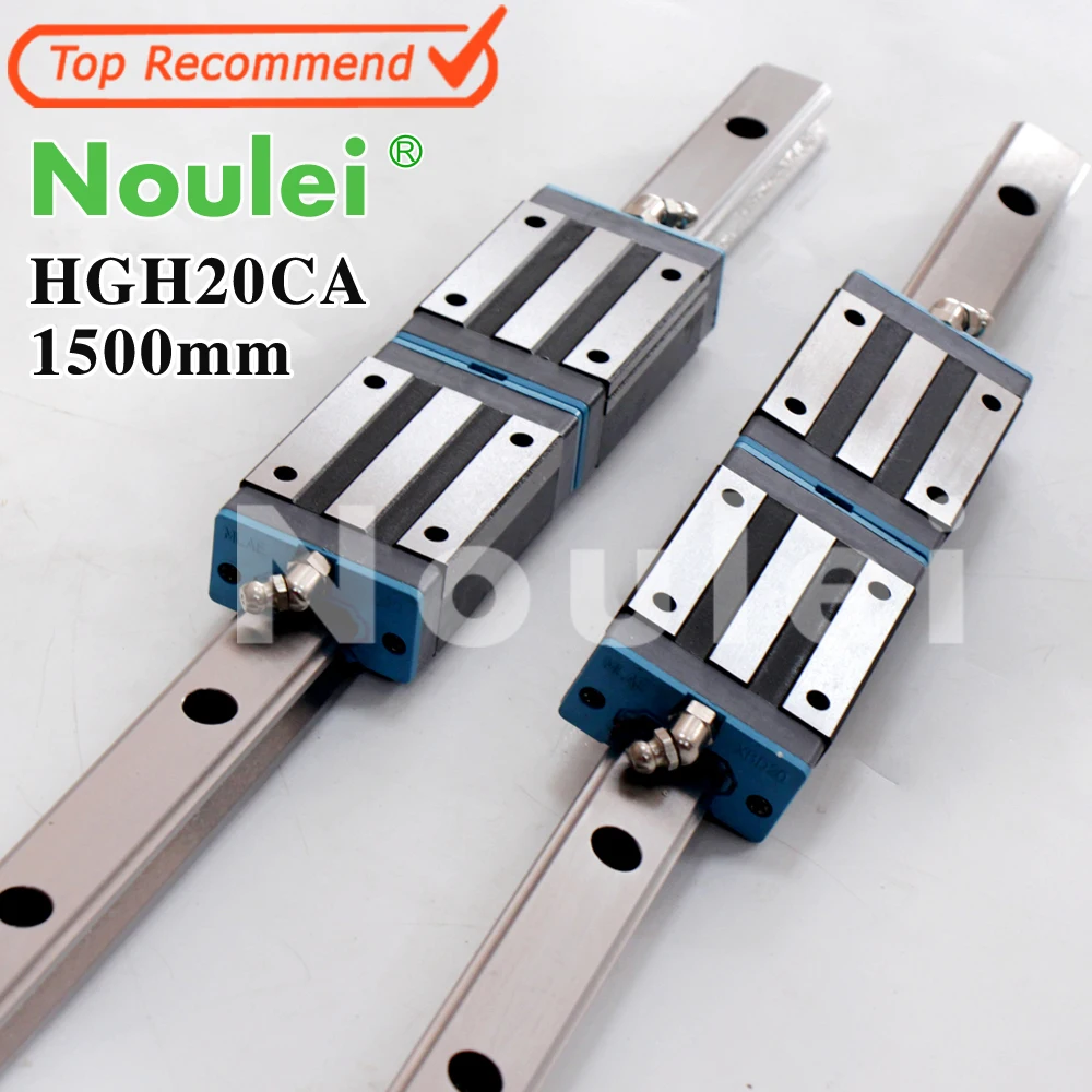 Noulei 2pcs 20mm CNC Linear Guide Rail HGR20 1500mm + 4pcs HGH20CA ...