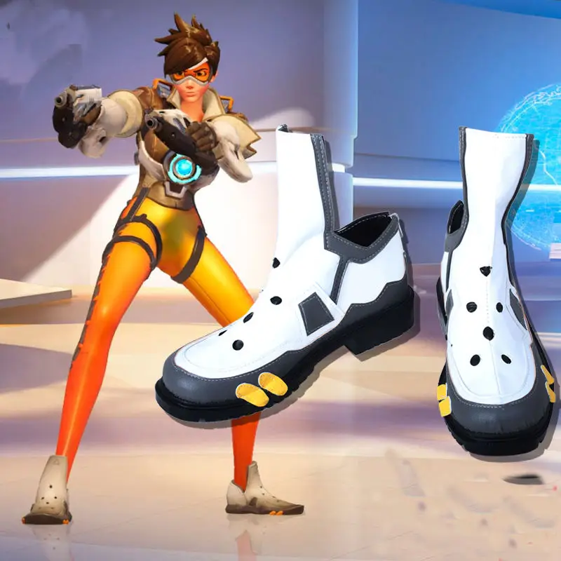 Anime Overwatch Tracer Cosplay Boots Shoes - AllCosplay.com
