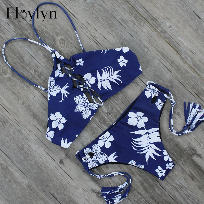 Floylyn Push Up Brazilian Bikini Sexy Bandage Bikini Women Swimwear