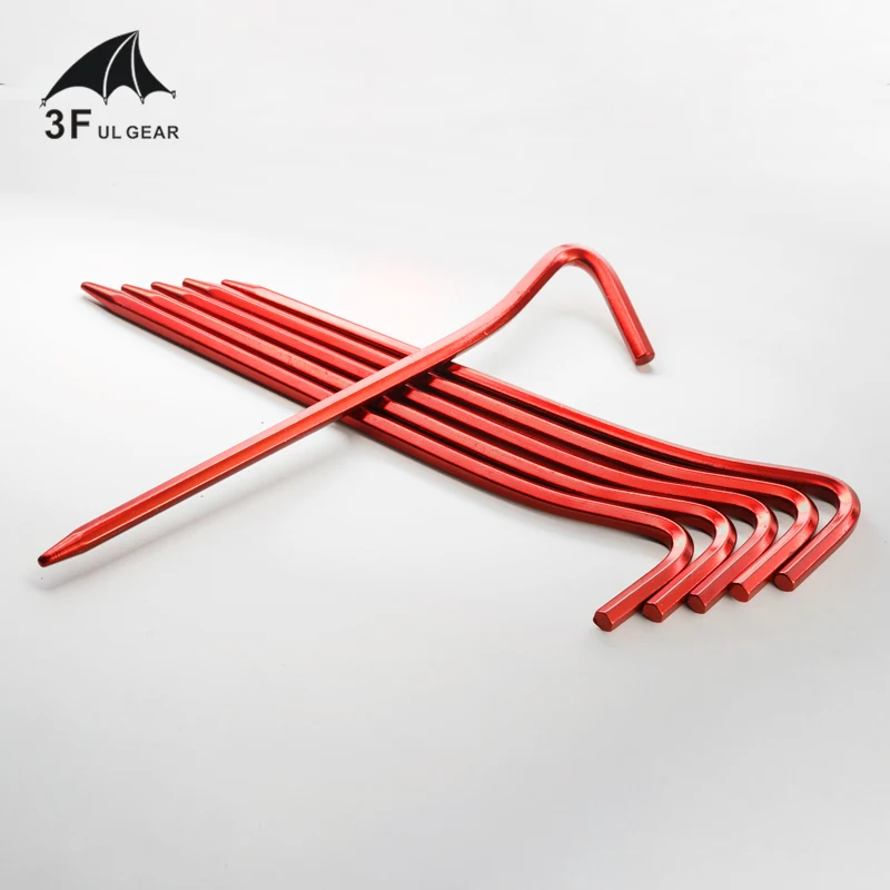 3F UL GEAR 10pcs Tent Pegs 18cm Aluminum Tent Stake with Rope Outdoor ...