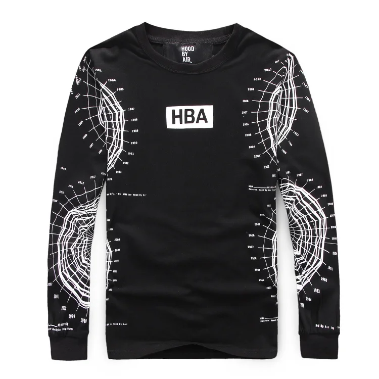 mens t shirts fashion 2015 brand hba shirt men hood by air HBA spider ...