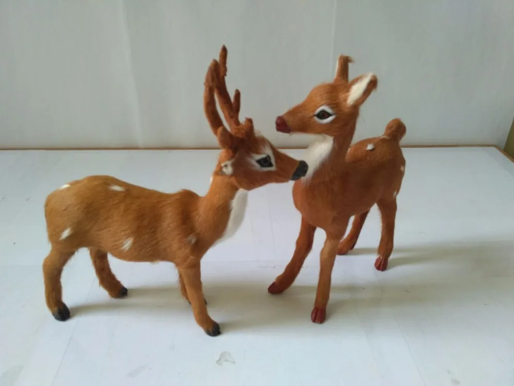 simulation-sika-deer-model-polyethylene-real-furs-couples-love-deers ...