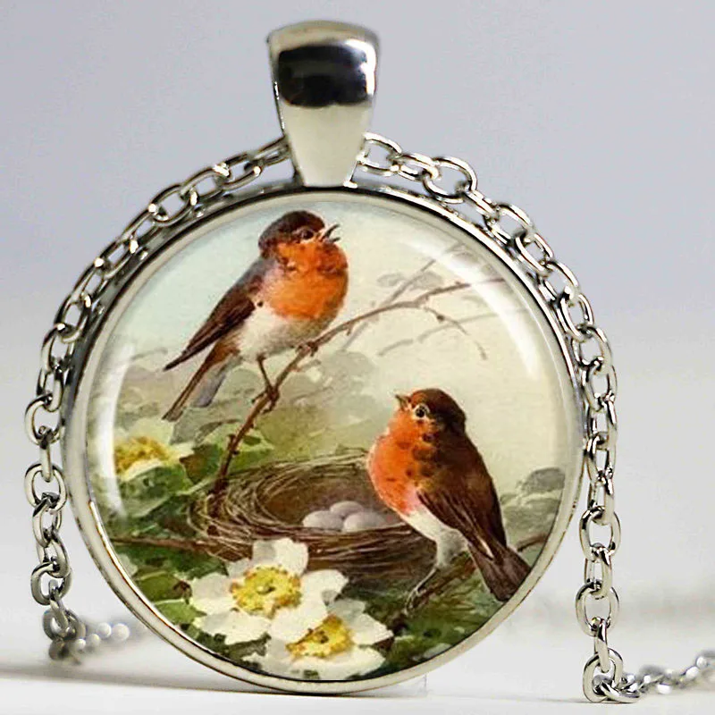 Red-Robin-Necklace-Bird-Jewelry-Red-Breasted-Robin-Pendant-Nesting ...