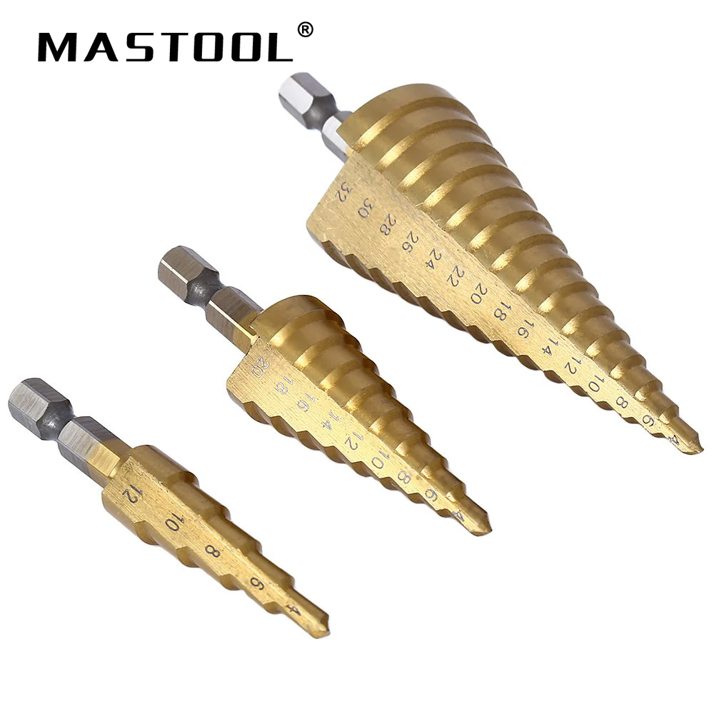 3pc High Speed Steel Large Hss Step Cone Taper Drill Metal Plastic Hole ... 3pc High Speed Steel Large Hss Step Cone Taper Drill Metal Plastic Hole ...