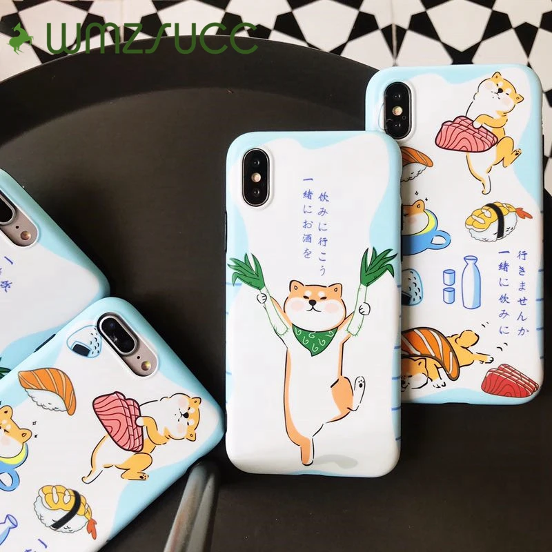 WMZSUCC Kawaii Japanese Shiba Inu Dog Sushi Silicone Soft Phone Case ...