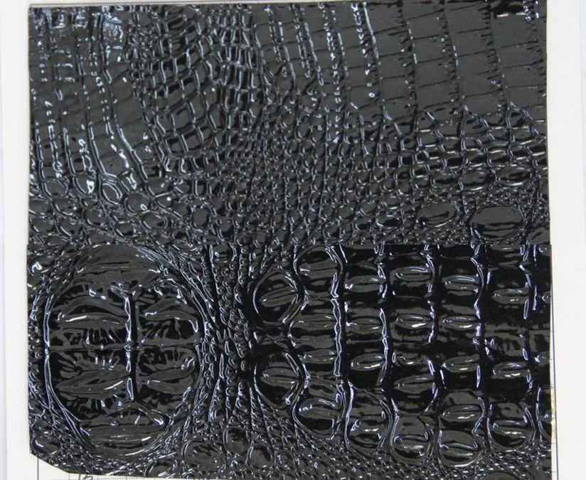 Metal crocodile pattern leather oil leather crocodile PVC leather ...