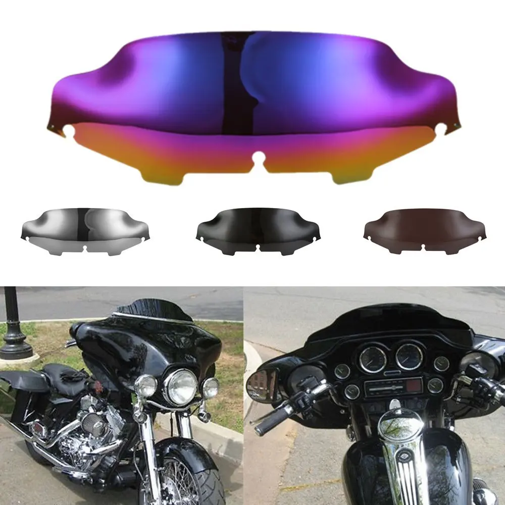 Colorful Iridium 6" Wave Windshield Fairing Windscreen For Harley FLHT ...