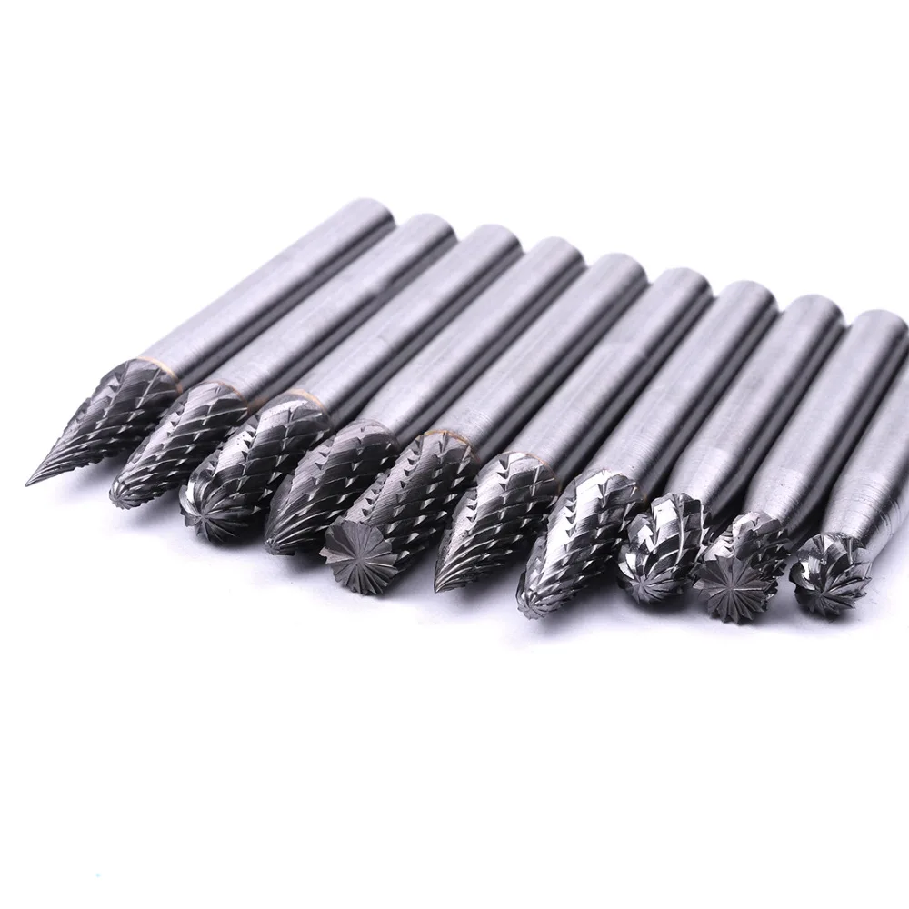 Professional-10Pcs-Set-6mm-Shank-Double-cut-Rotary-Files-Head-6mm-High ...