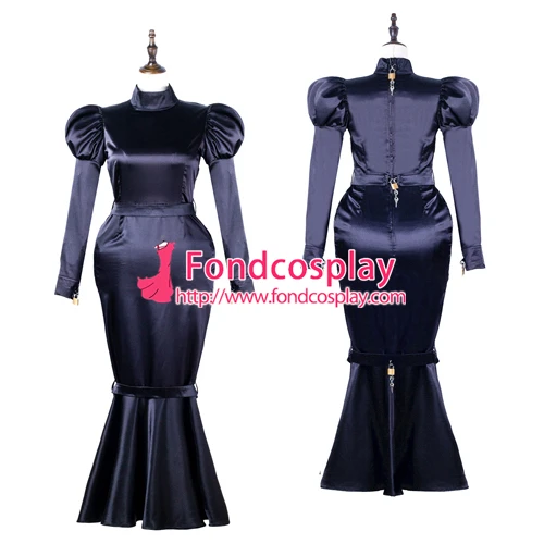 Sissy maid satin dress lockable Uniform cosplay costume Tailor made ...