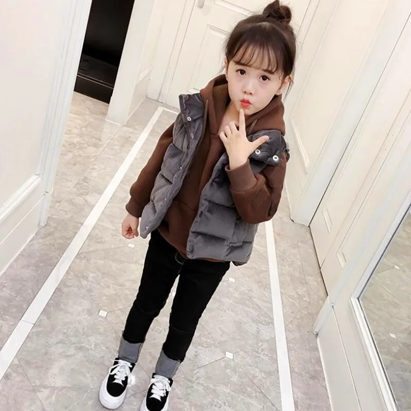 2017 GLXN Kids Vest set Children Girls Vest set Hooded Jacket Winter ...