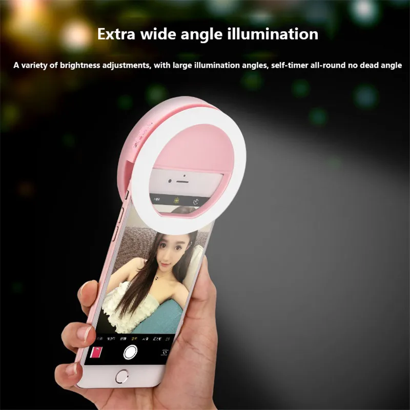 LED โทรศัพท์มือถือเลนส์ Selfie แฟลชเติมหลอดไฟแสงการถ่ายภาพวิดีโอ ...
