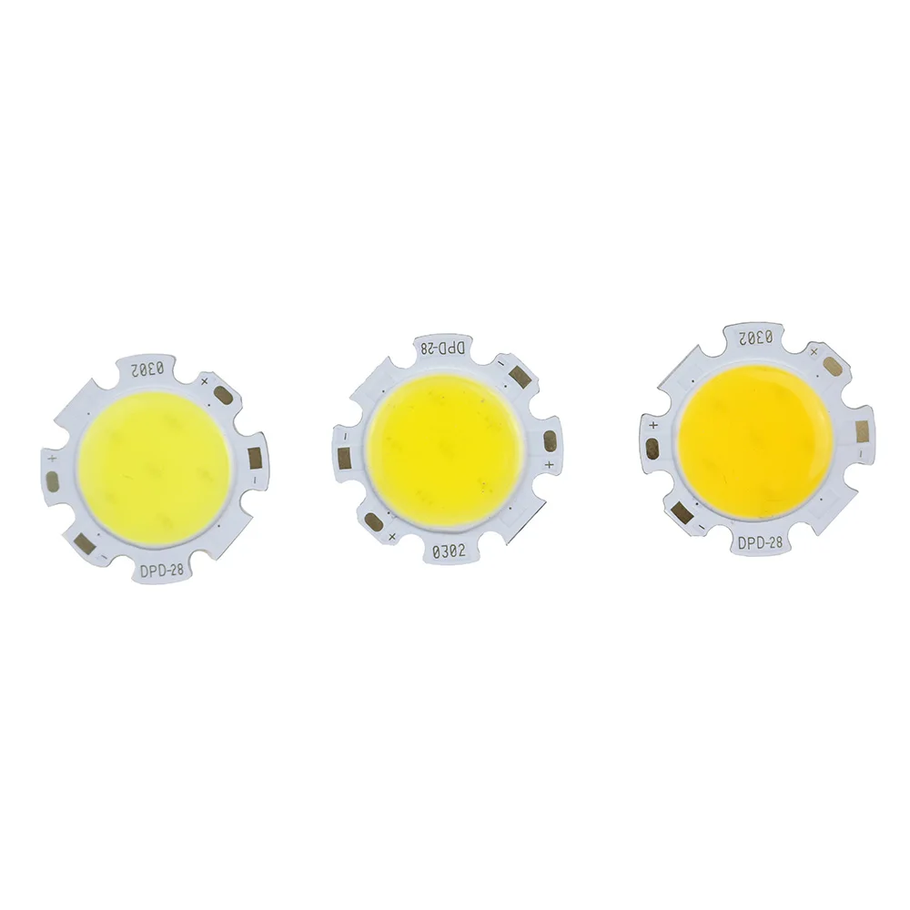 10-100pcs LED COB Chip 28mm Square Round Lighting Source 3W 5W 7W 10W ...