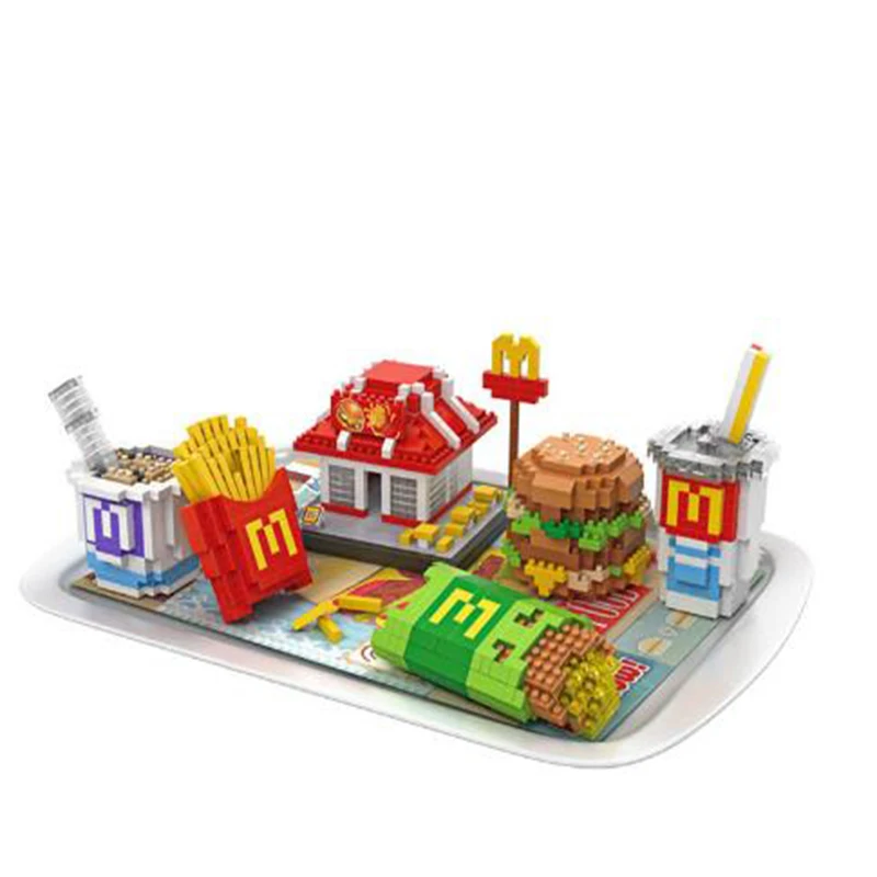 LOZ Diamond Blocks Fast Food Set Meal Building Block Food Fries ...