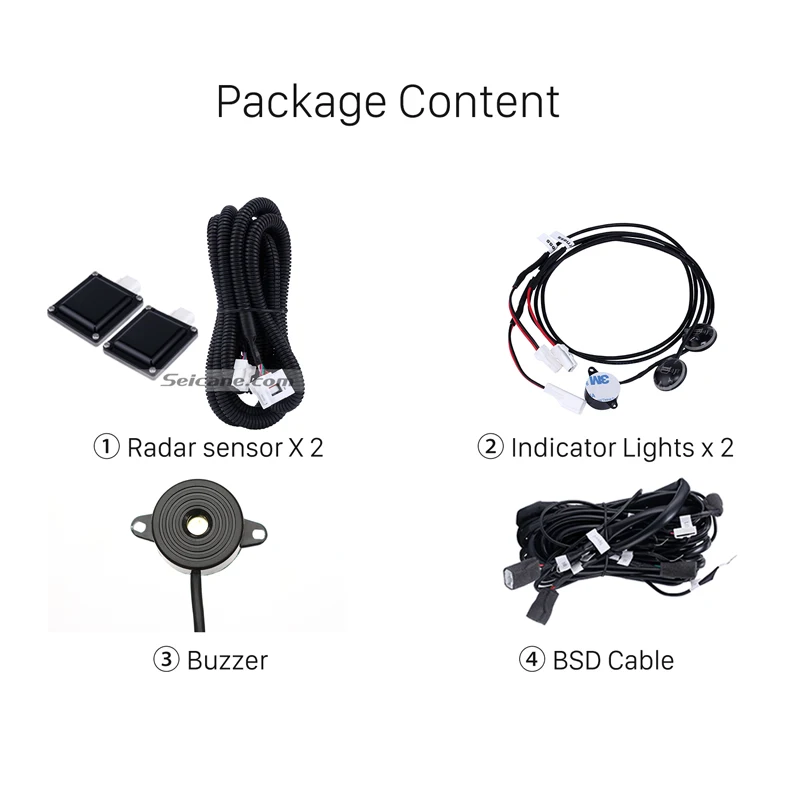 Seicane Car Safety Assistance Warning Buzzer Blind Spot Detection ...