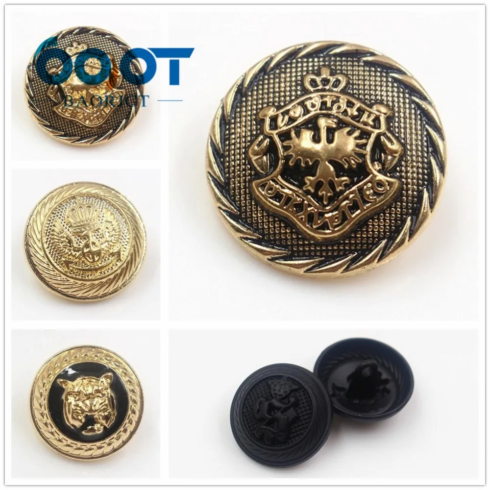 178235,10pcs/lots gold metal buttons Coat Suits Uniforms Buttons DIY ...