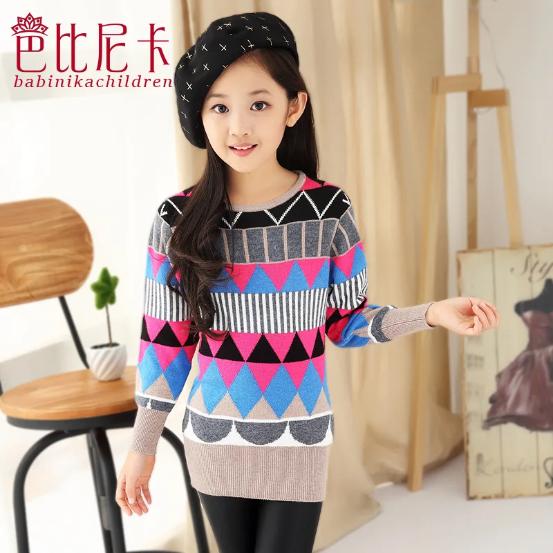 Teenage Girls Sweater 2018 Autumn Girls Princess O neck thick Sweater ...