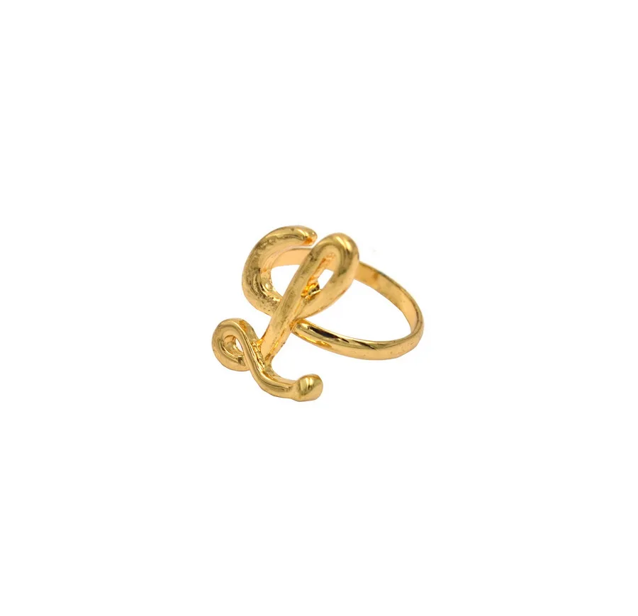 BIGBING Fashion jewelry fashion golden letter L finger ring set fashion ...