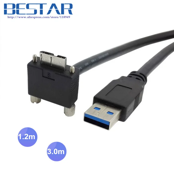 90 Degree Up Down Angled Micro B Usb 3.0 With Lock Screw Mount Usb3.0 ...