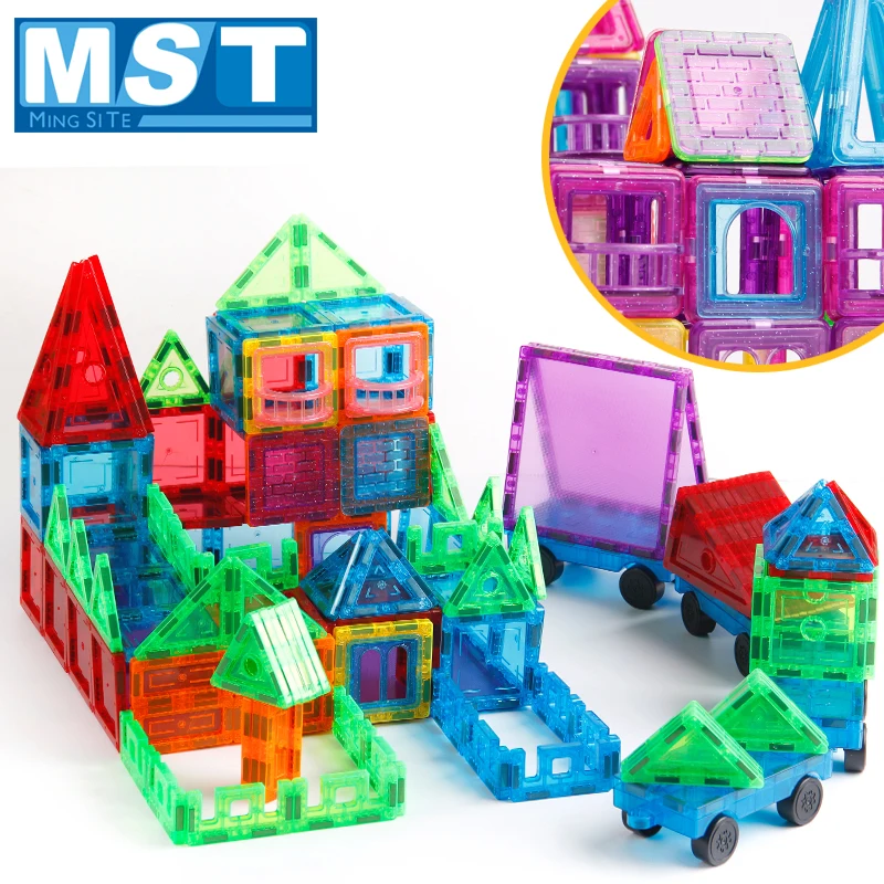 72PCS Magnetic Tiles Building Big Magnetic Blocks Solid 3D Magnetic ...