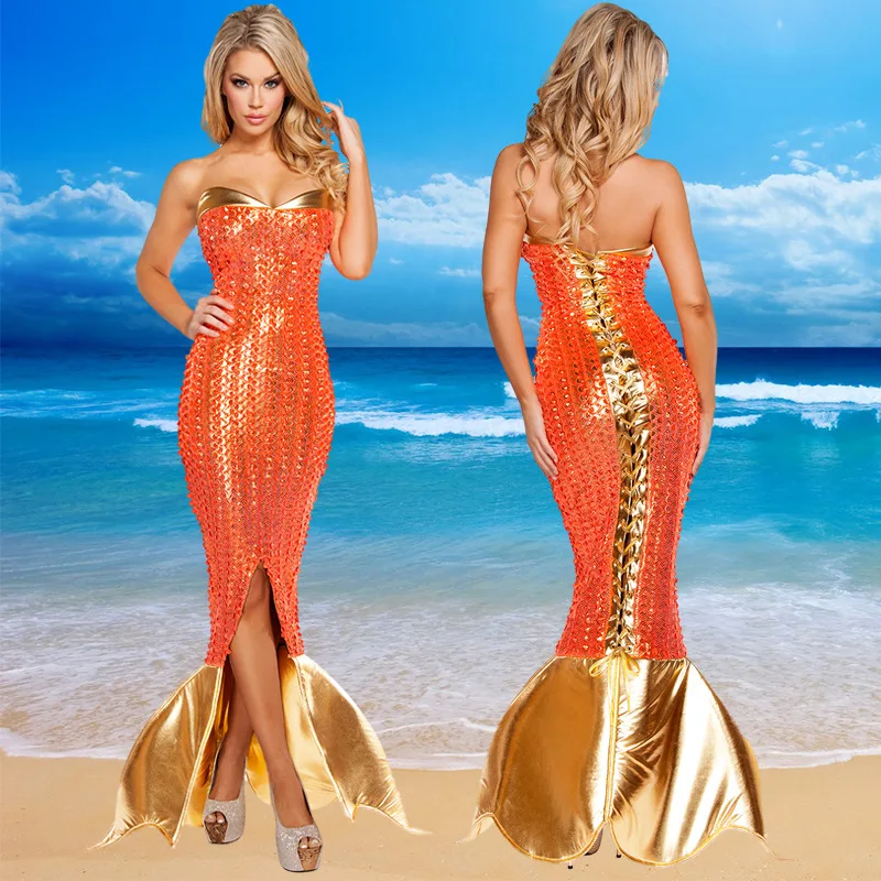 Buy Adult Sexy Mermaid Tail Long Dress Costume For Woman Hallowenn Sandy Beach